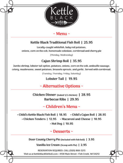 Kettle Black Fish Boil – The best fish boil in Door County